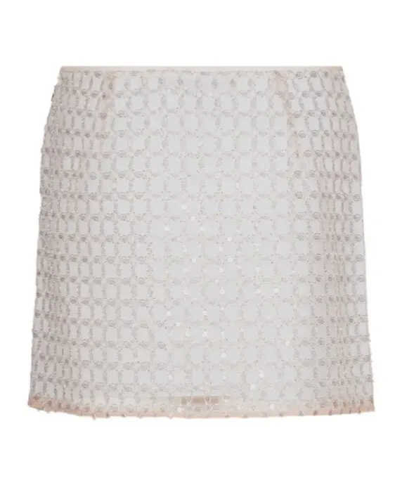 ROTATE BY BIRGER CHRISTENSEN Embellished Mini Skirt - Beige