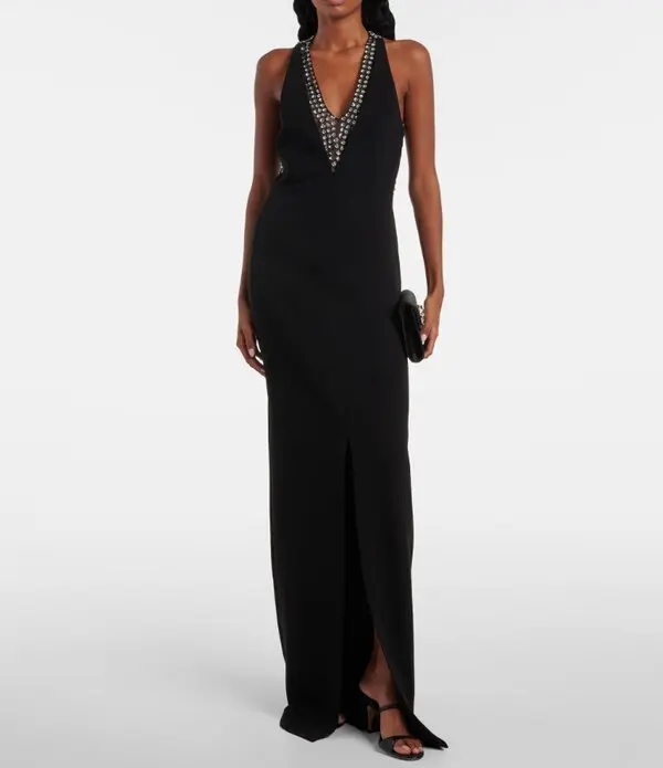 Max Mara Seclo Embellished V-neck Sleeveless Dress