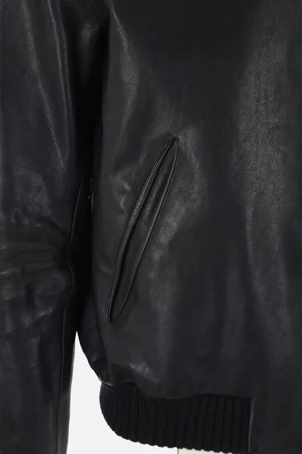Prada Long-sleeved Zipped Leather Bomber Jacket