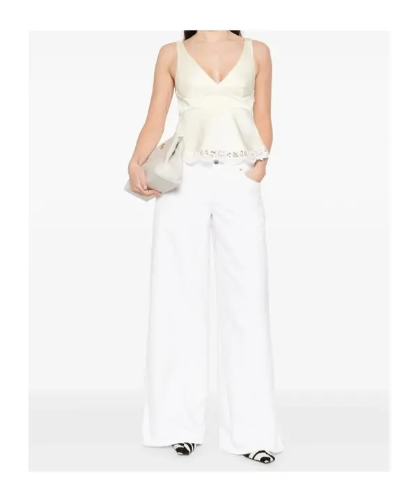 Stella McCartney Bouclé Wide-leg Jeans - White
