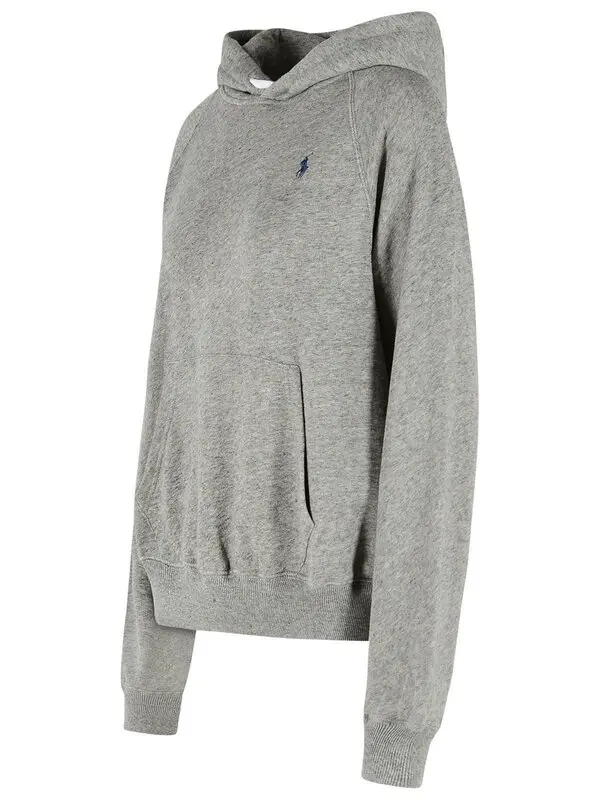 Polo Ralph Lauren Embroidered Pony Drawstring Hoodie - Gray
