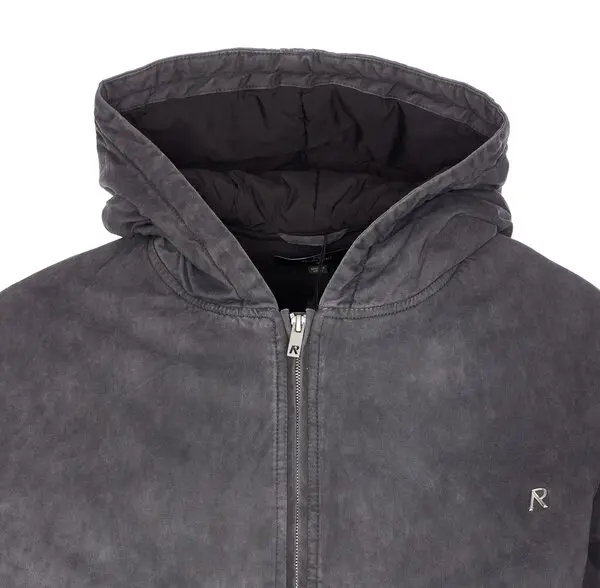 REPRESENT Washed Bomber Hooded Jacket - Black
