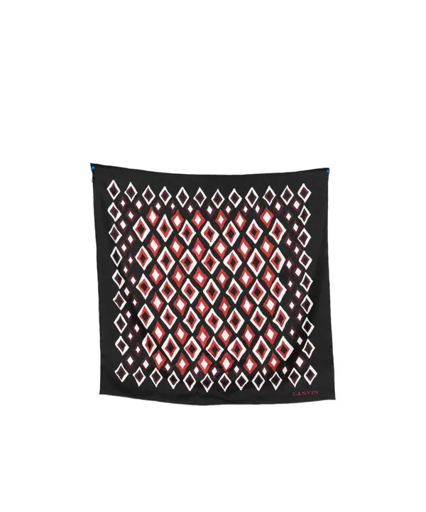 LANVIN Diamond-pattern Silk Scarf - Black
