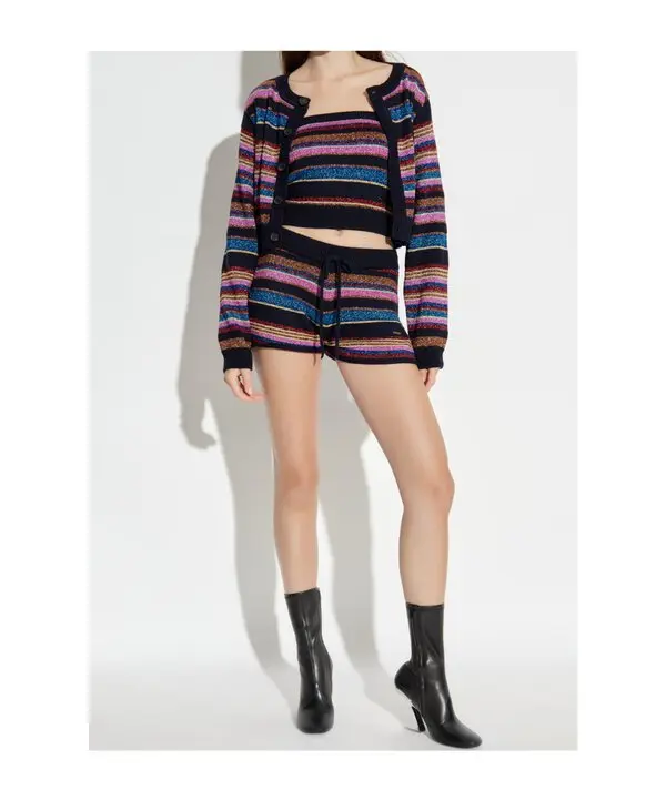 Dsquared2 Striped Button-up Crewneck Cardigan - Multi-color