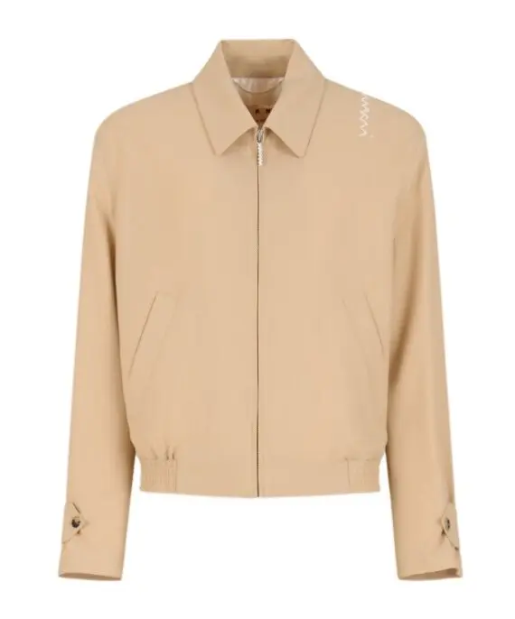 Marni Logo Embroidered Jacket - Nude
