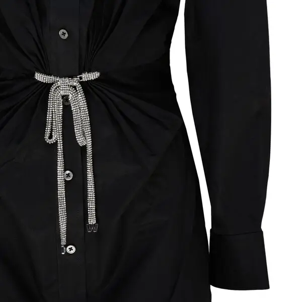Alexander Wang Twisted Tie Detail Shirt Dress - Black