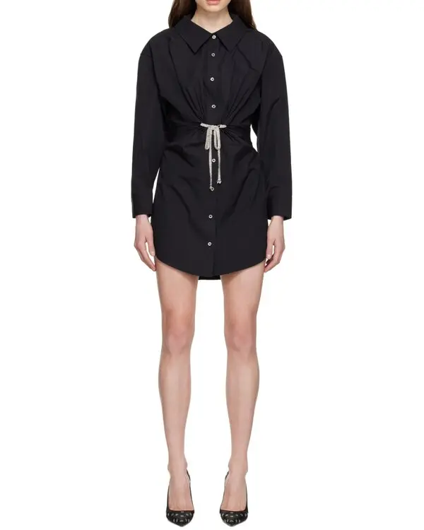 Alexander Wang Twisted Tie Detail Shirt Dress - Black