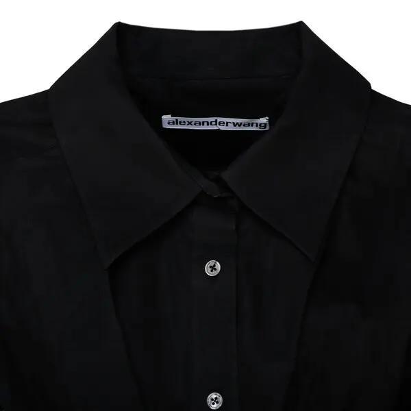 Alexander Wang Twisted Tie Detail Shirt Dress - Black