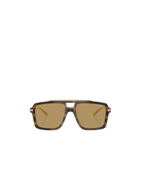 Dolce & Gabbana Aviator Sunglasses - Striped Ochre Brown