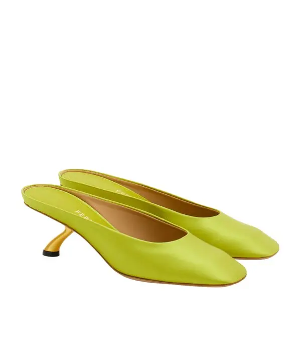 FERRAGAMO Sculptural S-heel Mules - Biscuits
