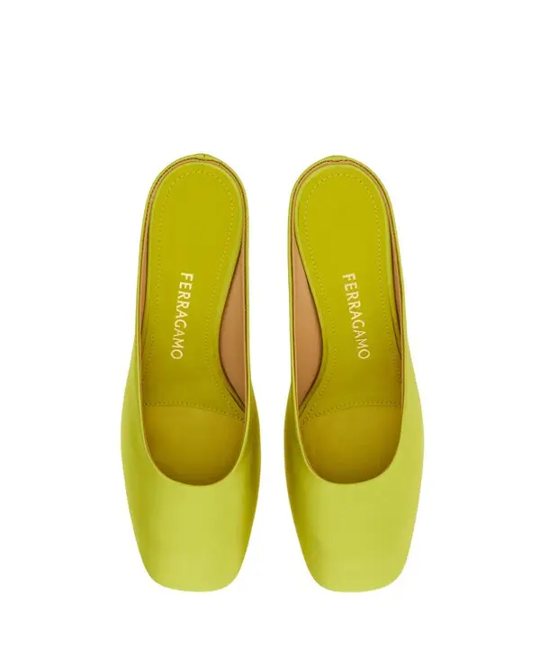 FERRAGAMO Sculptural S-heel Mules - Biscuits
