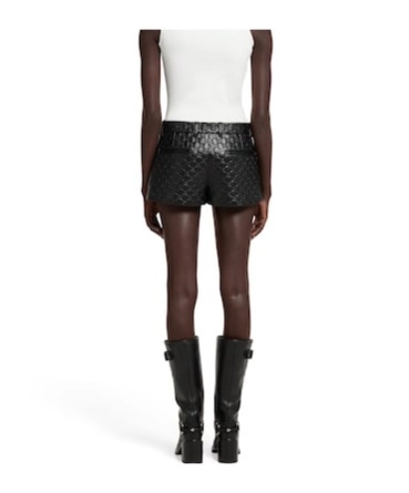 Gucci Embossed Gg Leather Shorts