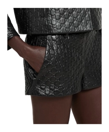 Gucci Embossed Gg Leather Shorts