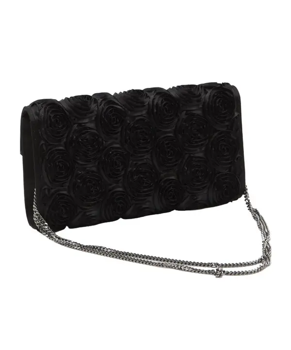 ROGER VIVIER Embellished Floral Shoulder Bag - Black