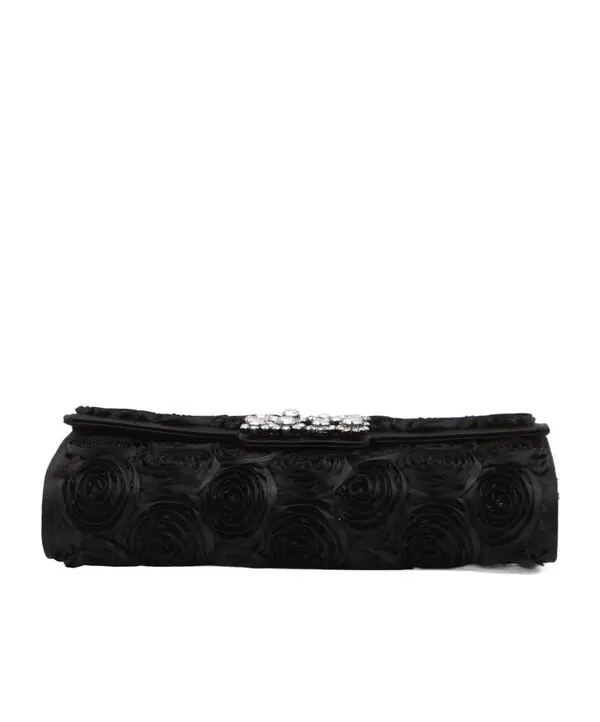 ROGER VIVIER Embellished Floral Shoulder Bag - Black