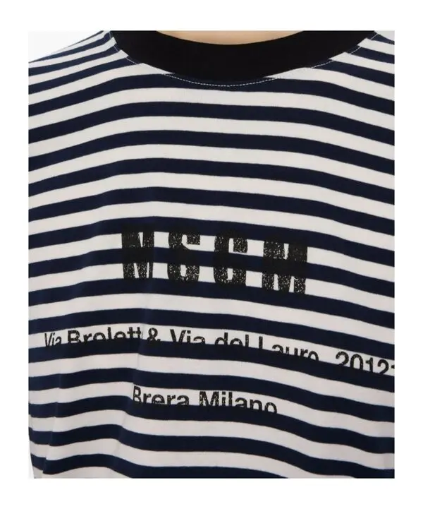 MSGM Striped Crewneck T-shirt - Black