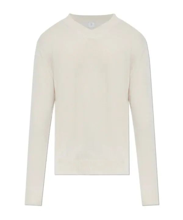 Eleventy V-neck Sweater With Ribbed Details - Cream