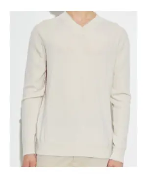 Eleventy V-neck Sweater With Ribbed Details - Cream