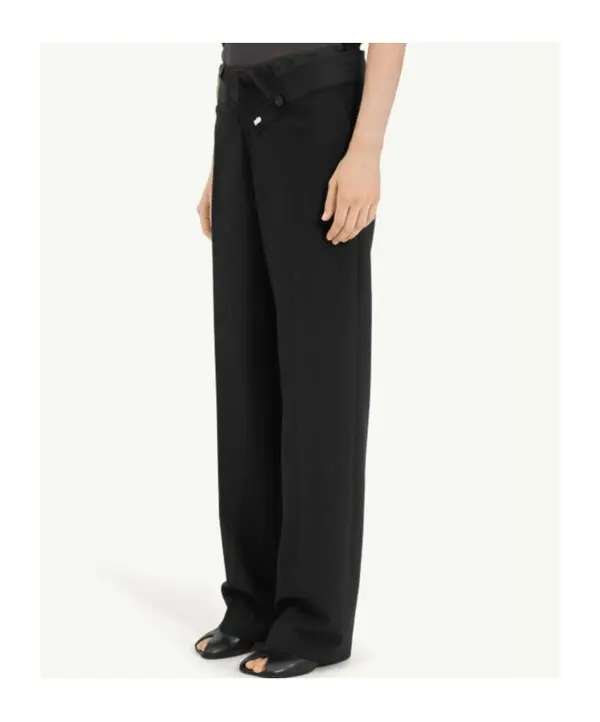 MAISON MARGIELA Wide-leg Trousers With Off-center Waistbelt