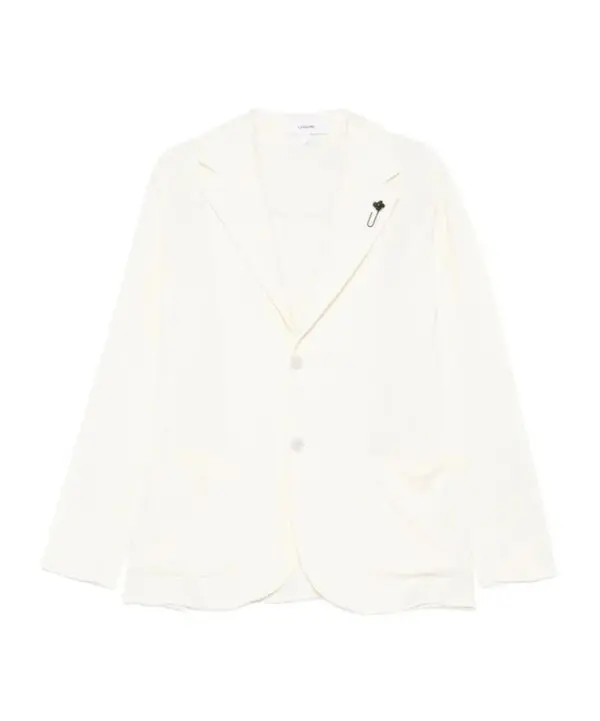 LARDINI Textured Single-breasted Blazer - White