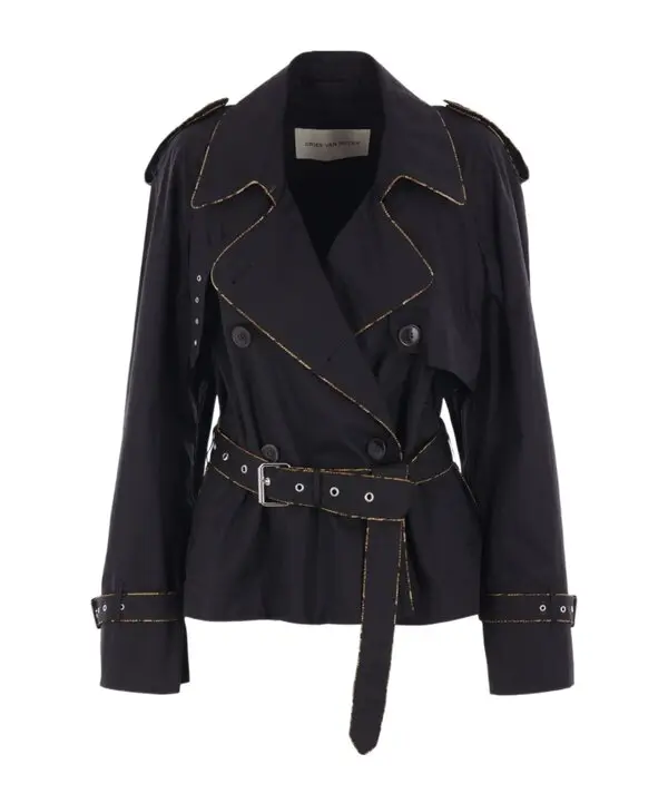 Dries Van Noten Double-breasted Lace-up Long Sleeve Coat