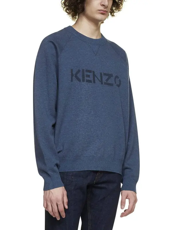 Kenzo Logo Crew Neck Jumper - Blue