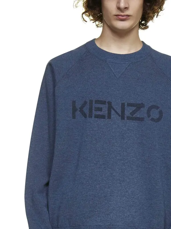 Kenzo Logo Crew Neck Jumper - Blue