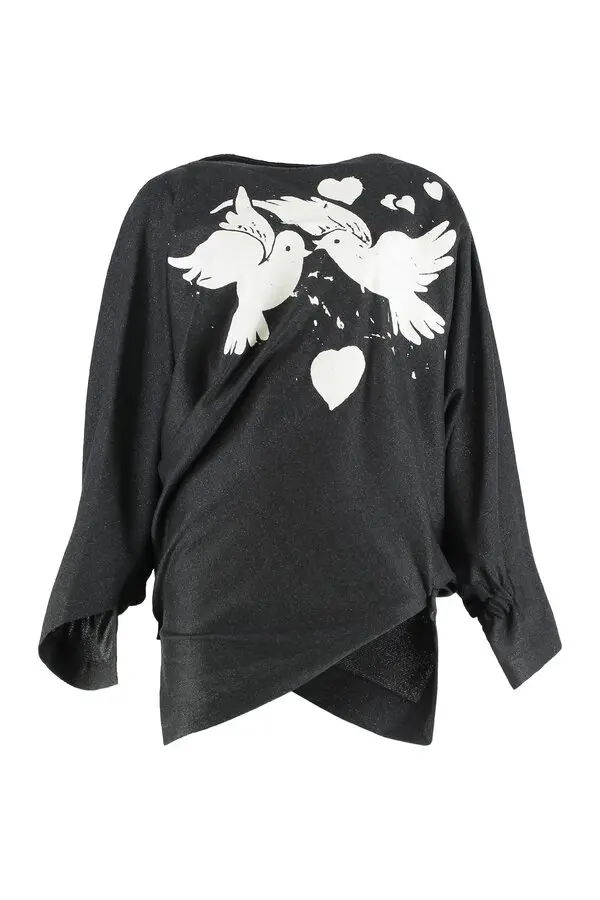 VIVIENNE WESTWOOD Long Sleeve Graphic Print T-shirt - Black
