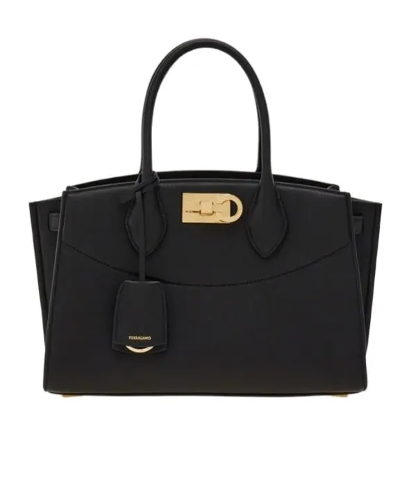 FERRAGAMO Studio Medium Soft Bag - Black