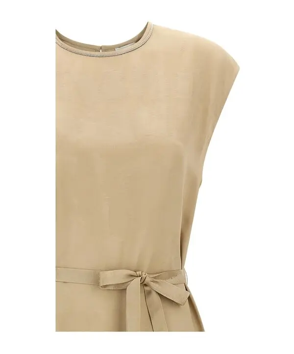 Peserico Belted Midi Dress With Cutout Details