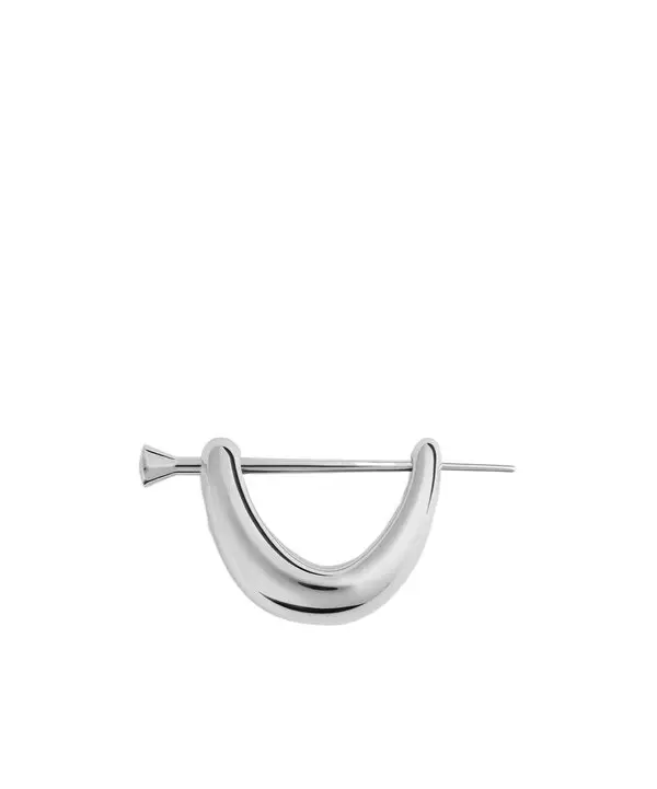 Bottega Veneta Ellipse Hair Clip - Silver