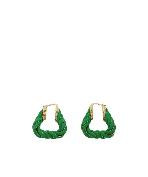 Bottega Veneta Twist Triangle Earrings - Green