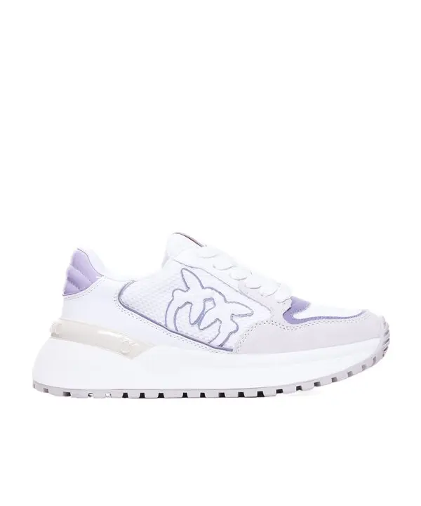 Pinko Gem Lace-up Sneakers - White