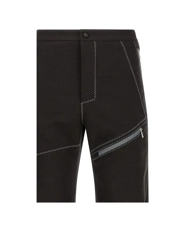 KIKO KOSTADINOV Fosco Zigzag Stitch Straight Leg Trousers