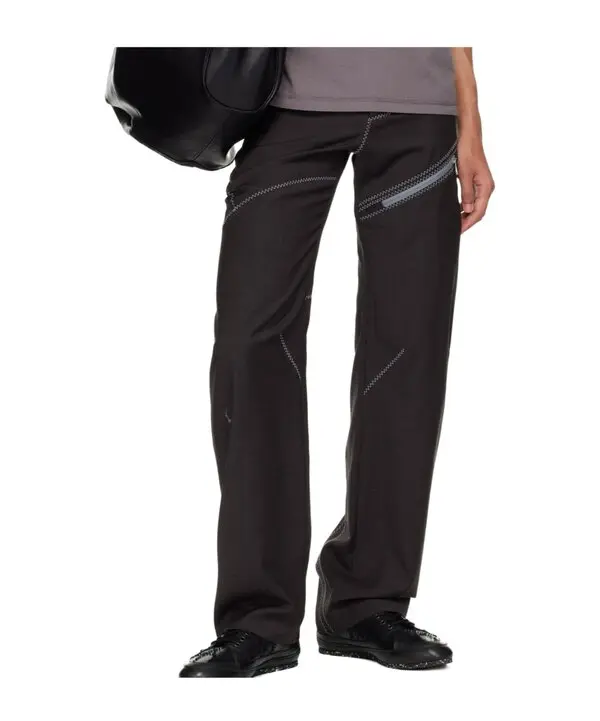 KIKO KOSTADINOV Fosco Zigzag Stitch Straight Leg Trousers