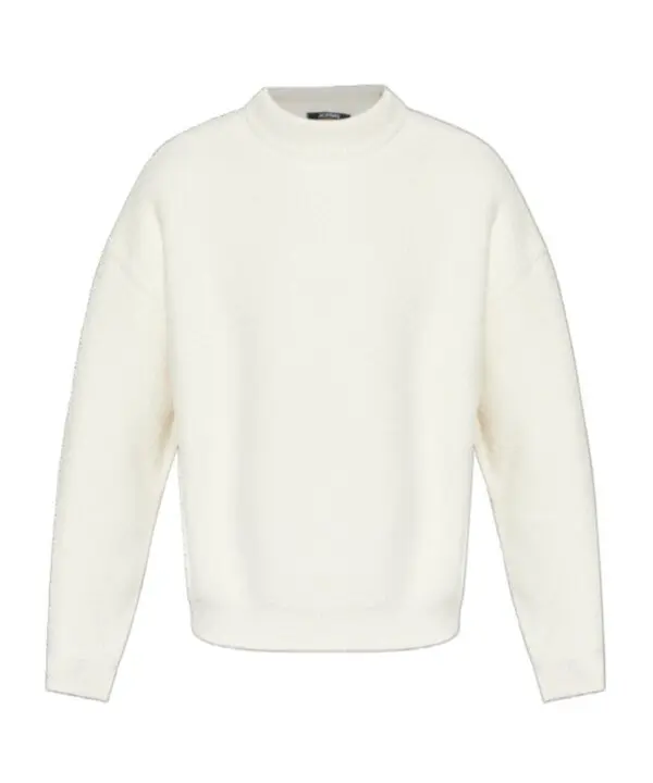 Jacquemus Round Neck Knitted Jumper - White