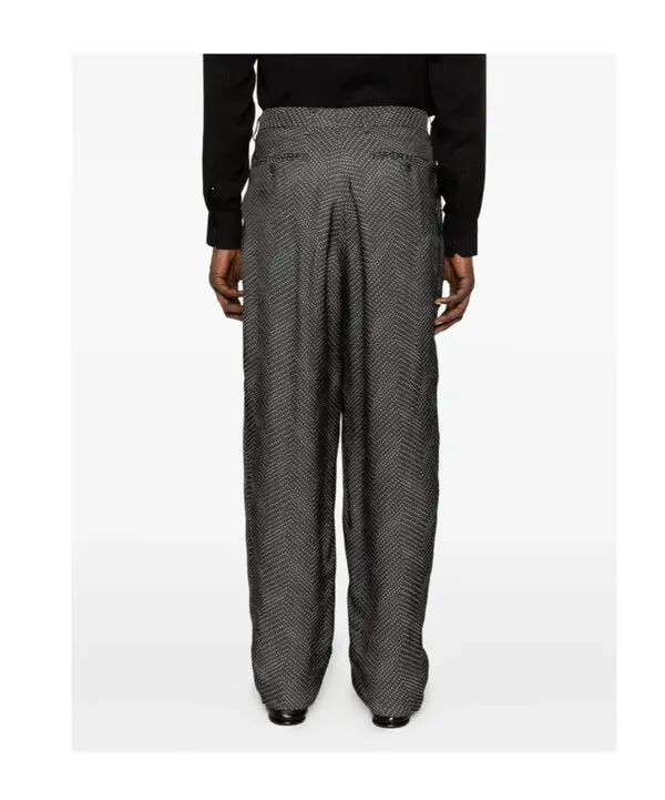 Giorgio Armani Textured Chevron Pattern Tailored Trousers