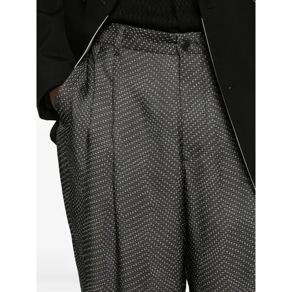 Giorgio Armani Textured Chevron Pattern Tailored Trousers