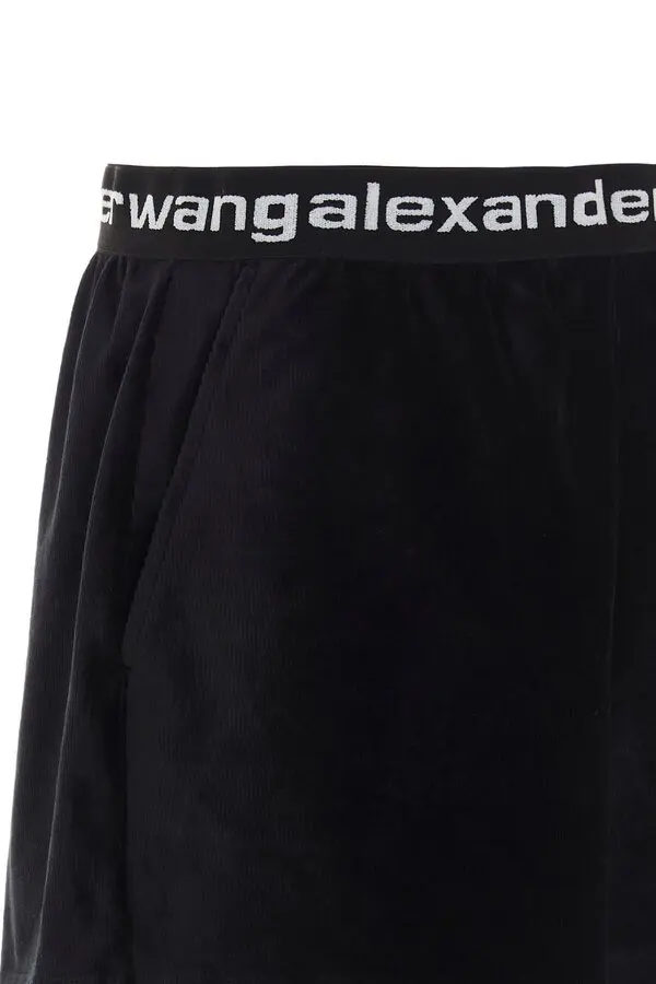 Alexander Wang Corduroy Logo Waistband Shorts
