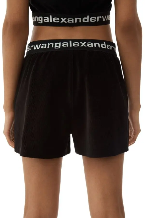 Alexander Wang Corduroy Logo Waistband Shorts