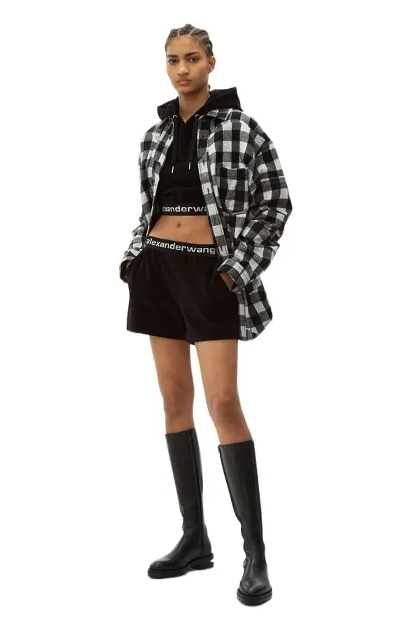 Alexander Wang Corduroy Logo Waistband Shorts