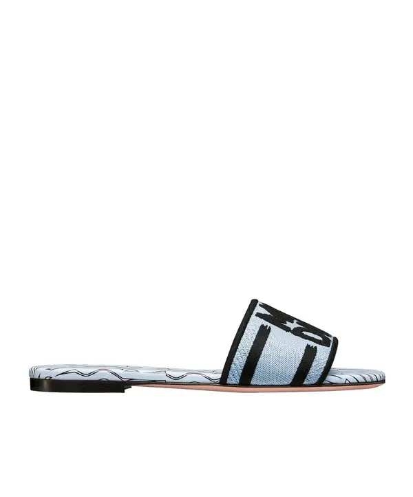 Dior Dway Slide With Miss Graffiti Pattern - Black