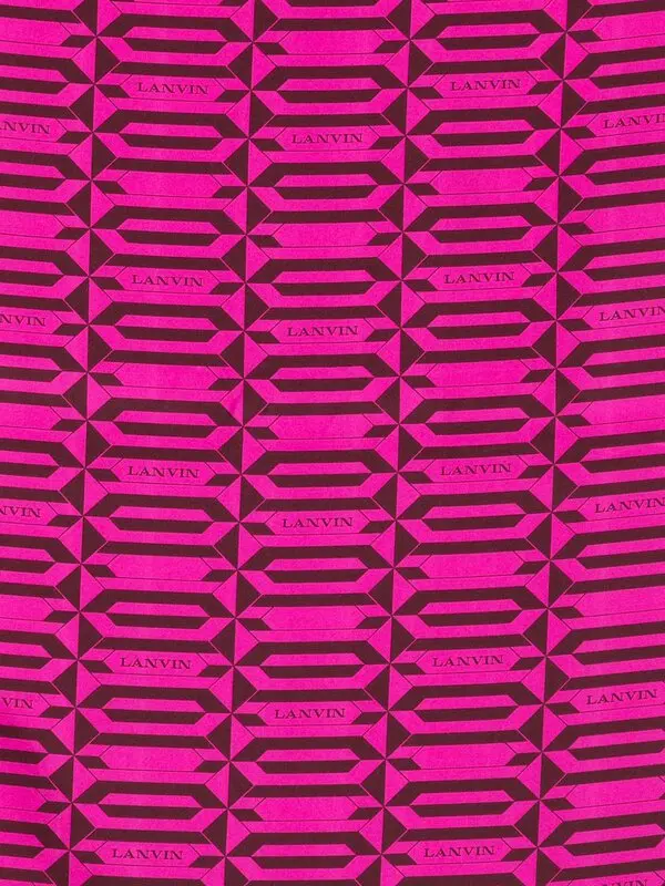 LANVIN Geometric-pattern Silk Scarf - Pink