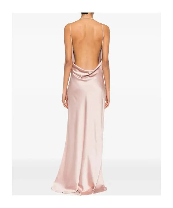 Andamane Backless Draped Maxi Dress - Pink