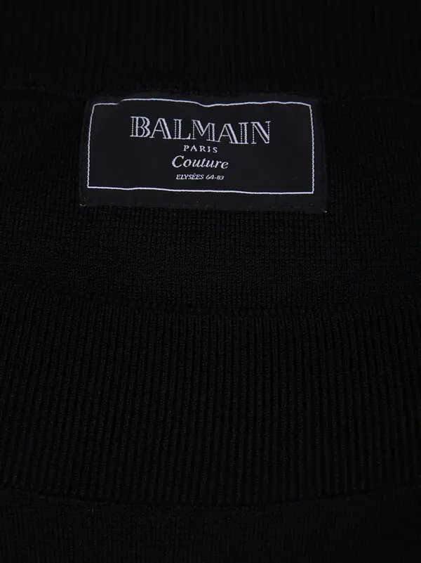 Balmain Long Knit Dress With Double Zipper