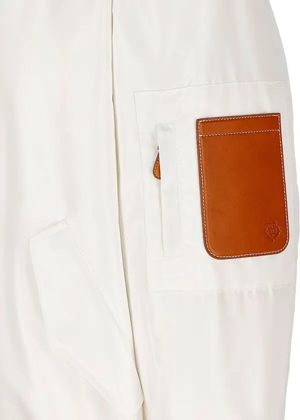 Loro Piana Zip-up Casual Jacket With Leather Trim