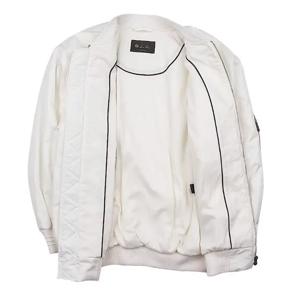 Loro Piana Zip-up Casual Jacket With Leather Trim