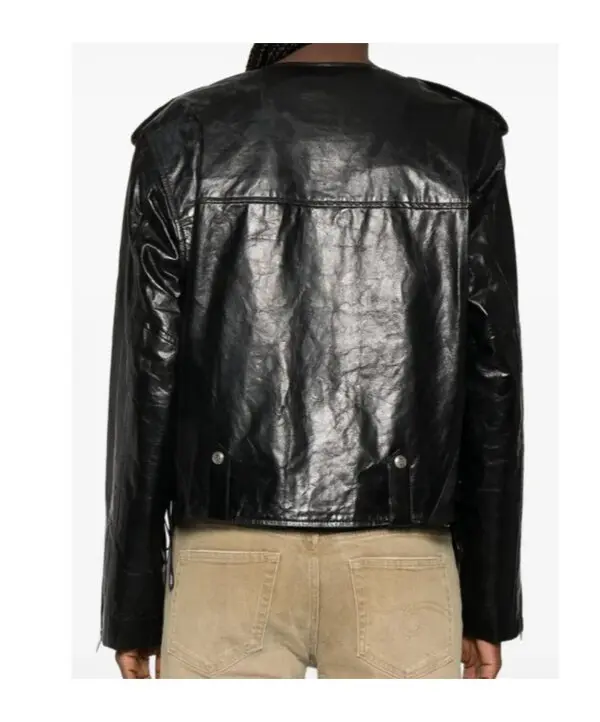 R13 Leather Zip Jacket With Belted Waist