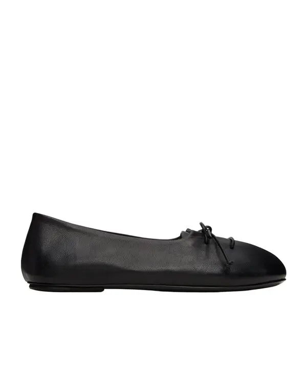 Marsèll Girella Ballet Flats With Ruched Laces - Black