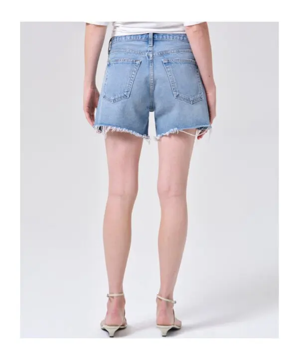 AGOLDE Parker Long Distressed Denim Shorts - Community